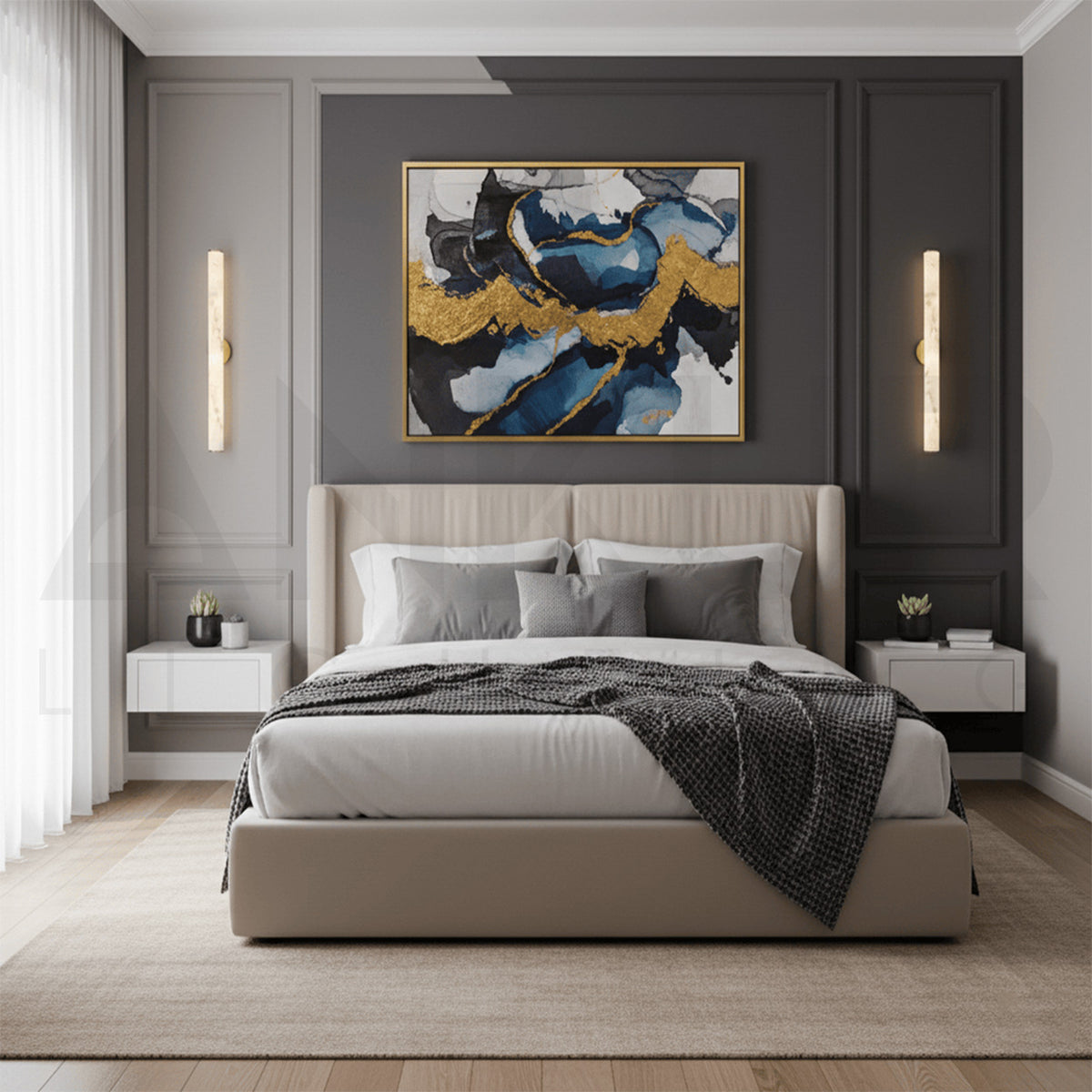 ANKUR VITRIC MODERN MINIMILIST DESIN METAL AND ALABASTER BASED WALL ...