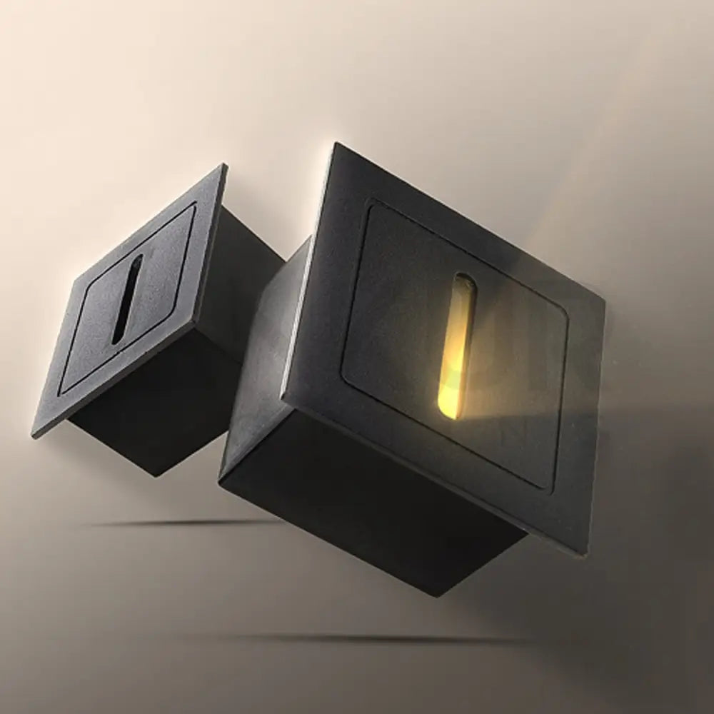 ANKUR MODERN STEP LIGHT 3W RECESSED INDOOR STAIRCASE BLACK LIGHT at the ...